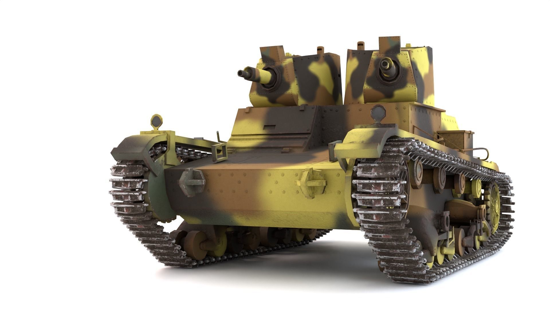 3D model English Vickers 7TP tank PBR Game Ready VR AR low-poly 3d ...