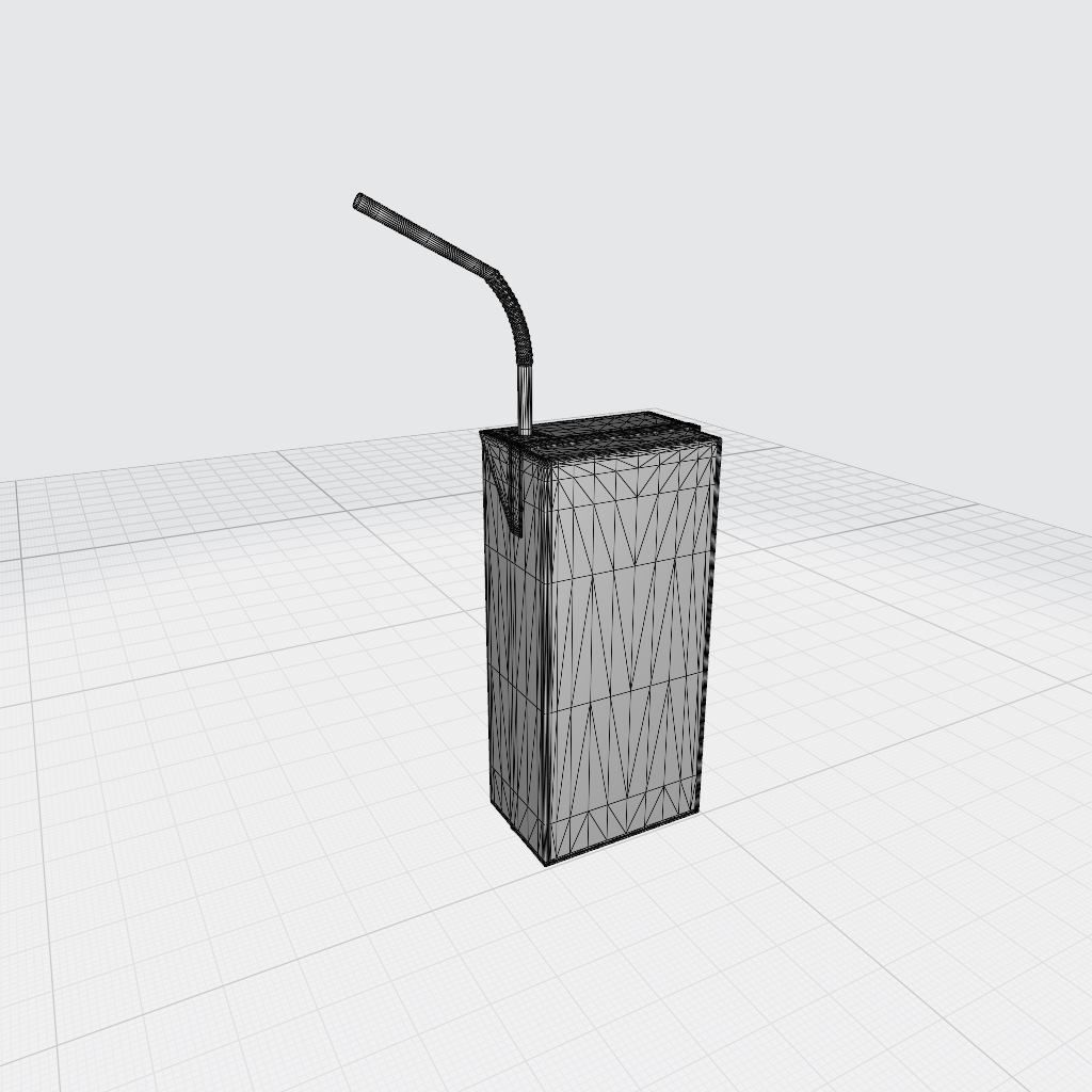 Juice Box with Straw 3D model | CGTrader