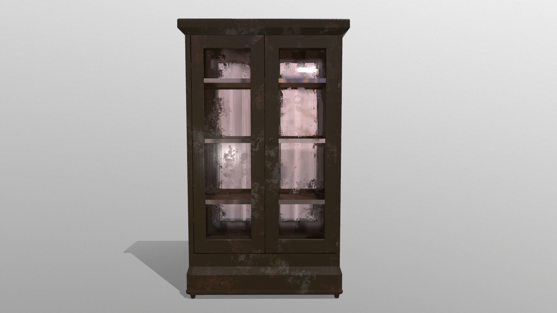 Vitrine wooden cabinet with glass doors free VR / AR / low-poly 3D ...