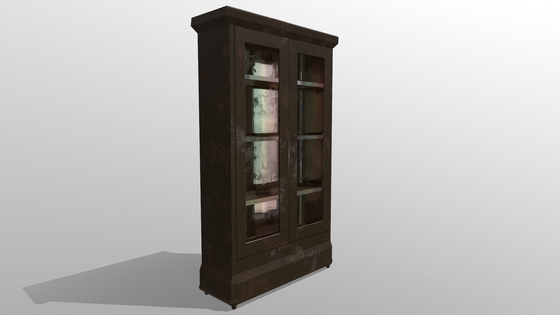 Vitrine wooden cabinet with glass doors free VR / AR / low-poly 3D ...
