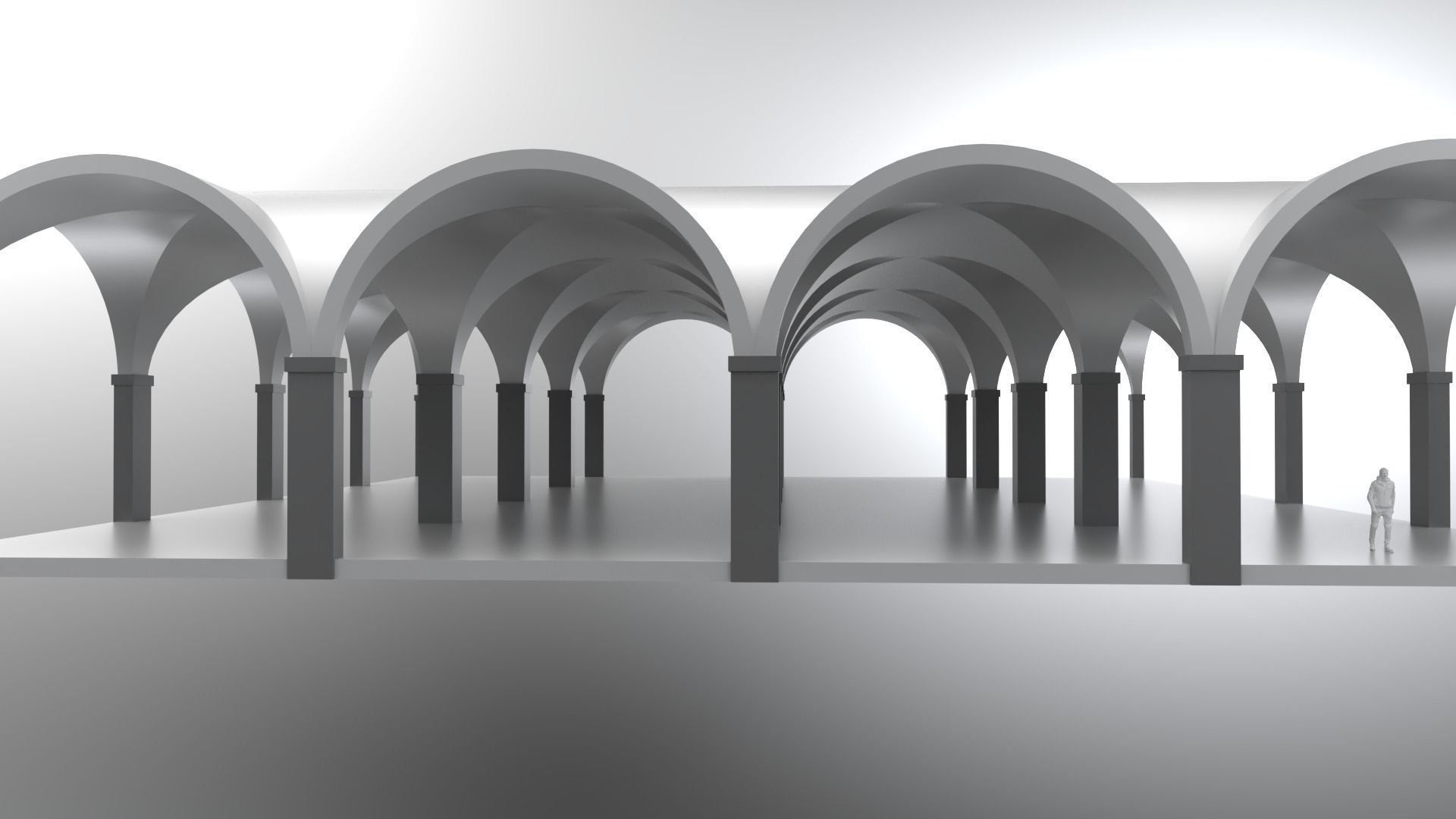 Arched Vault Structure Array Architecture Design 3D model | CGTrader