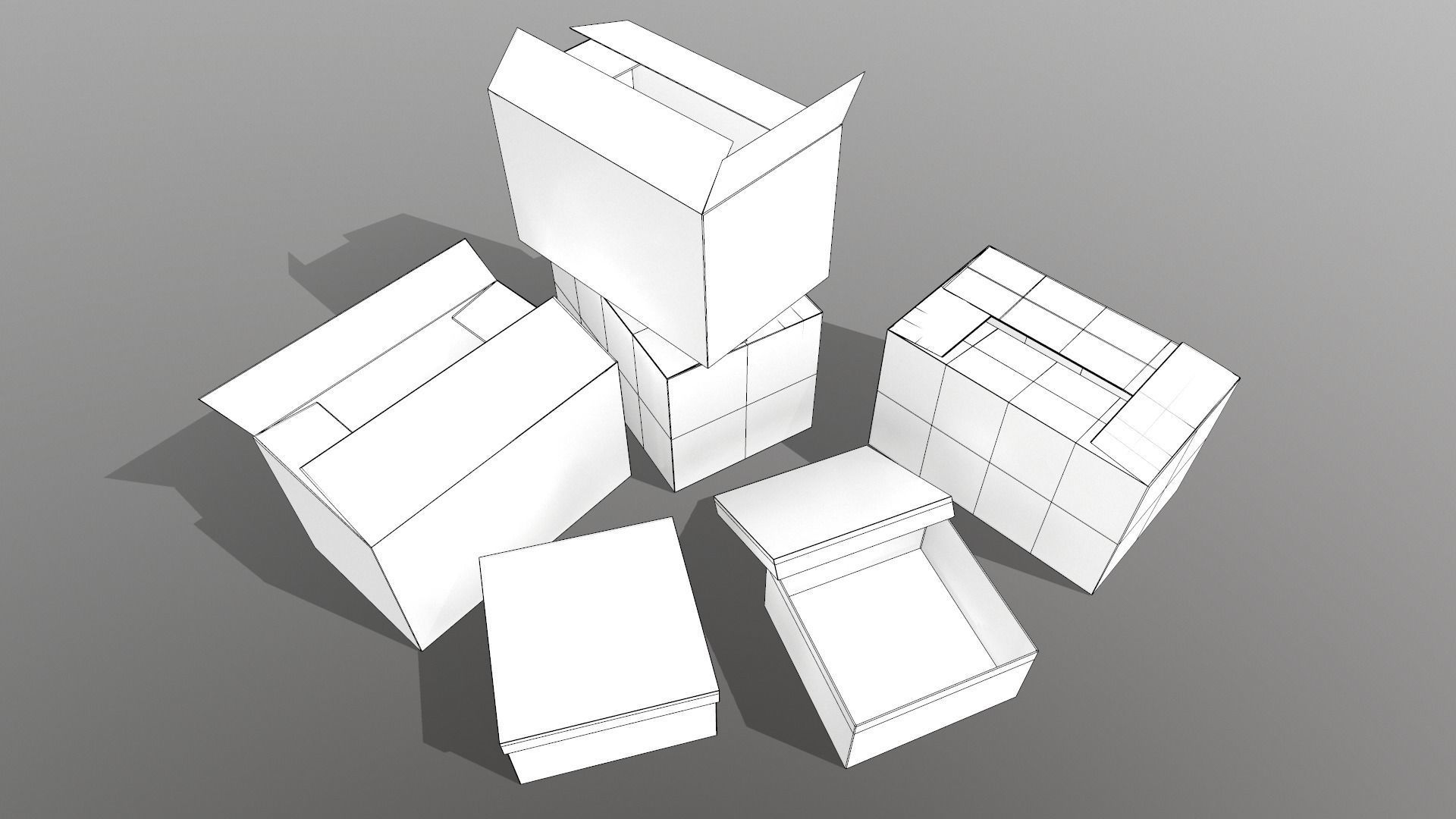 Cardboard boxes free VR / AR / low-poly 3D model | CGTrader
