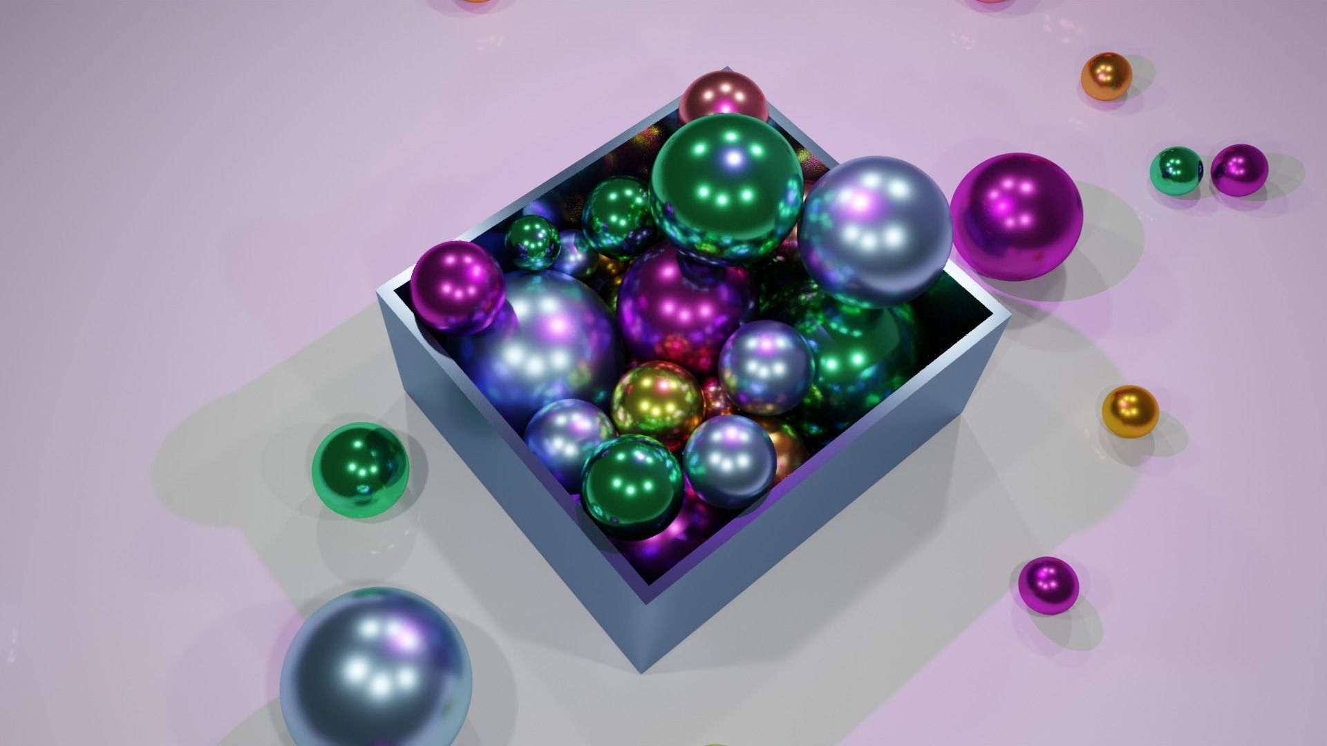 Colorful Balls in Box 3D model animated | CGTrader