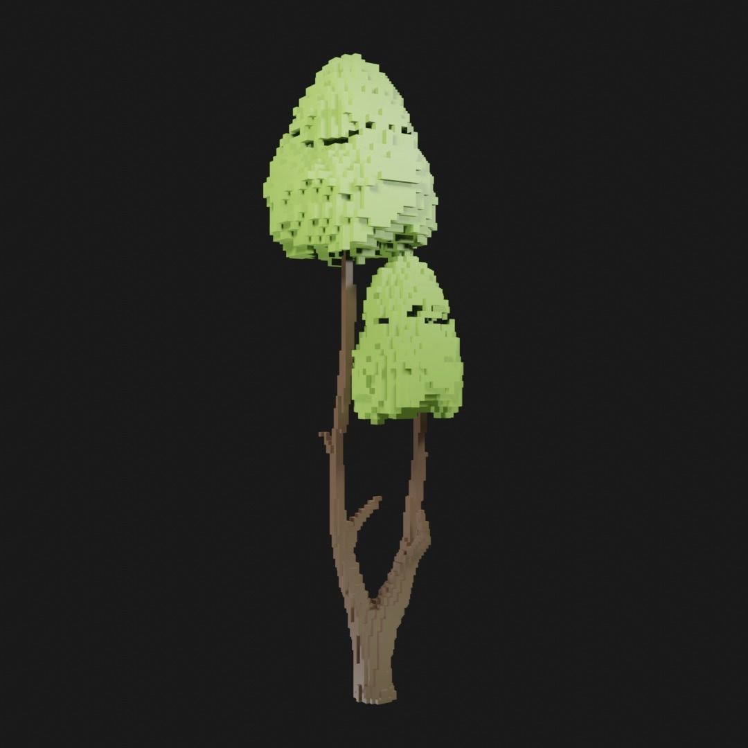 Voxel Trees Asset Low-poly free VR / AR / low-poly 3D model | CGTrader