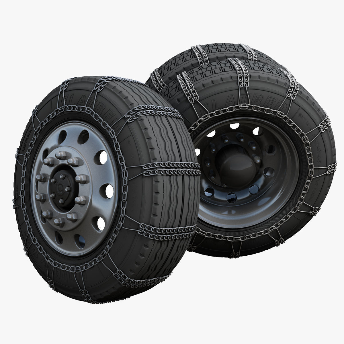 Snow chain truck wheels 3D model | CGTrader