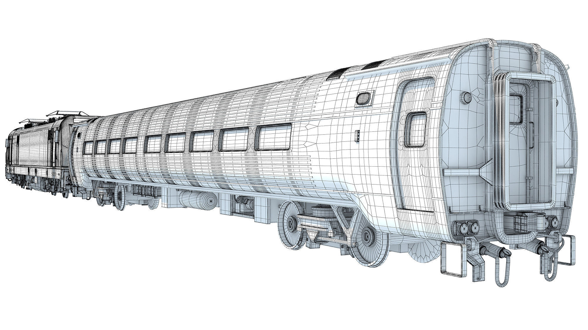 Amtrak Train 3D 3D model | CGTrader