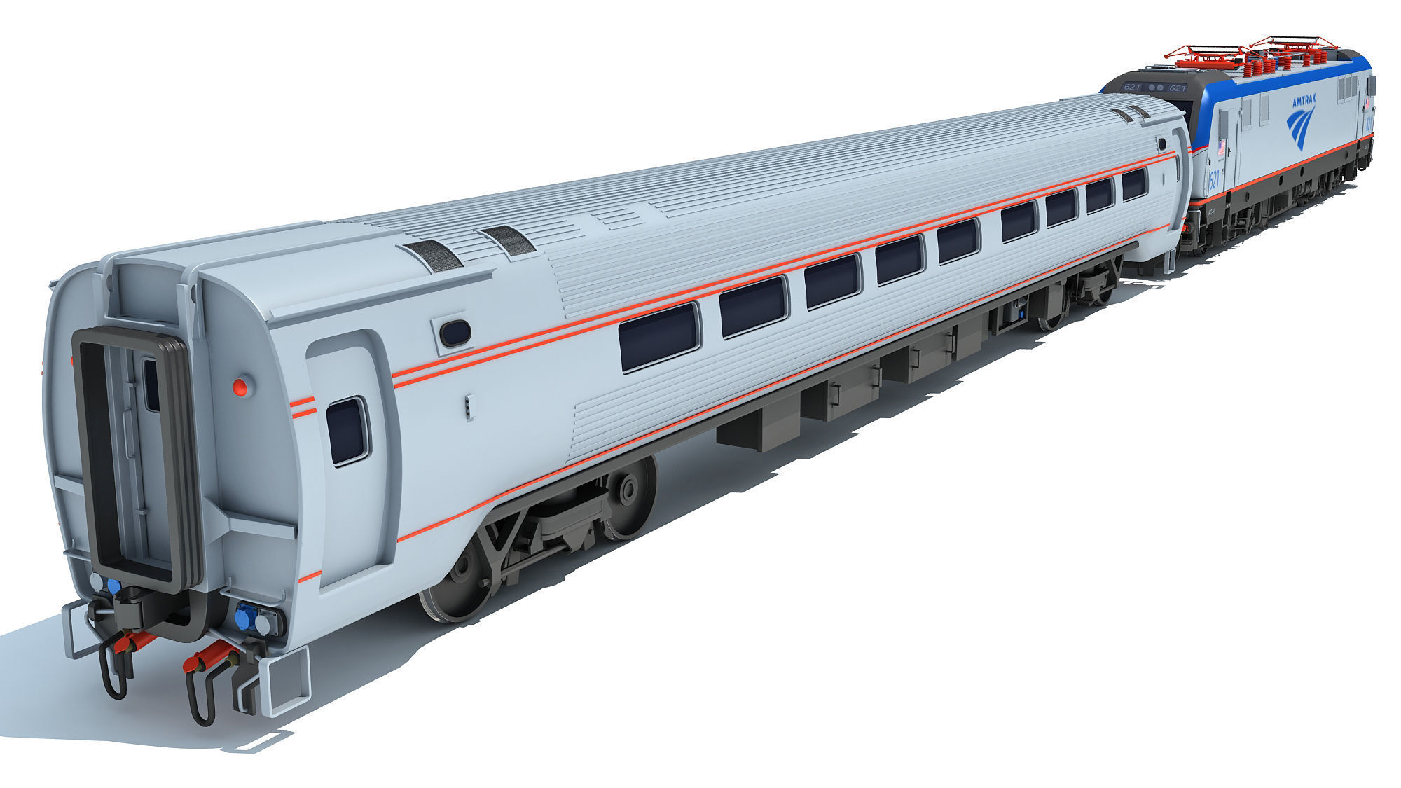 Amtrak Train 3D 3D model | CGTrader