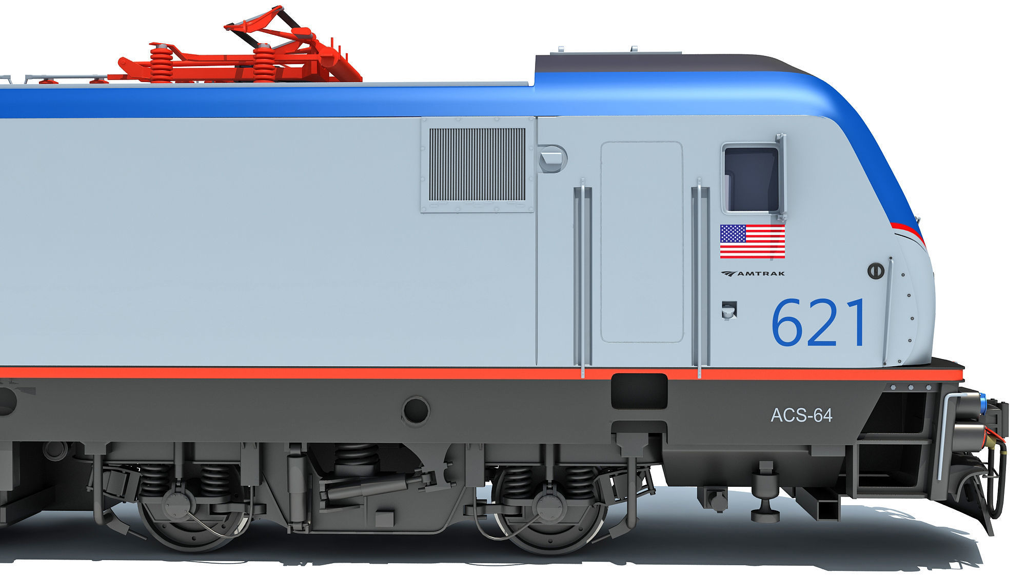 3D Amtrak Electric Locomotive 3D model | CGTrader