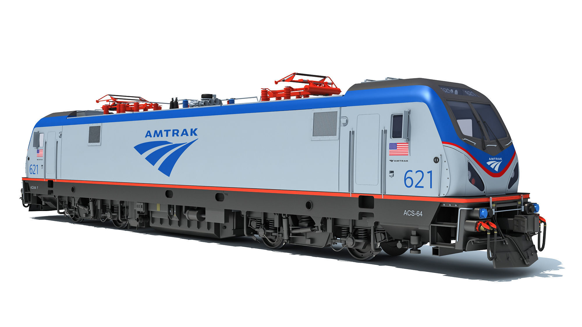 3D Amtrak Electric Locomotive 3D model | CGTrader