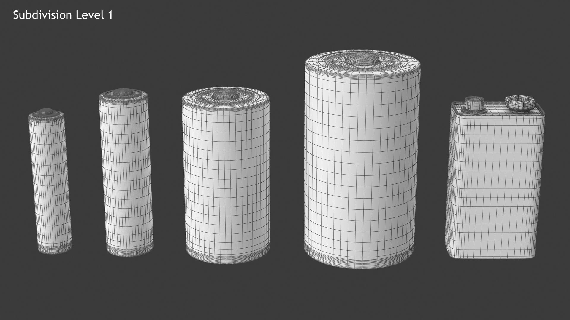 3D model Battery Set of batteries VR / AR / low-poly | CGTrader