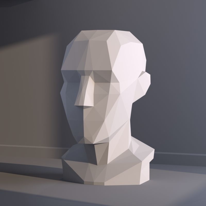 LOW POLYGON PLANE OF HEAD 3D PRINT MODEL 3D model 3D printable | CGTrader