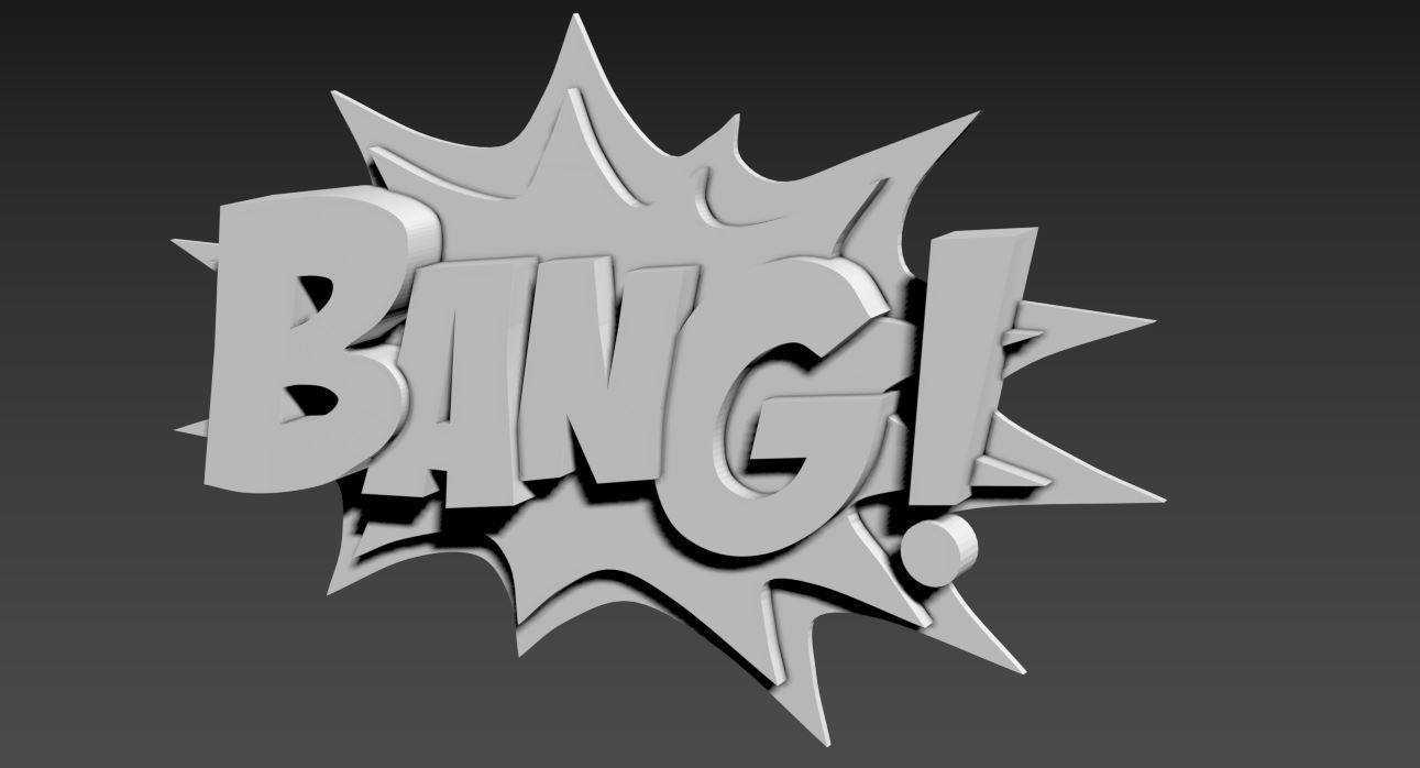 graffiti panel BANG stl 3D model 3D printable | CGTrader
