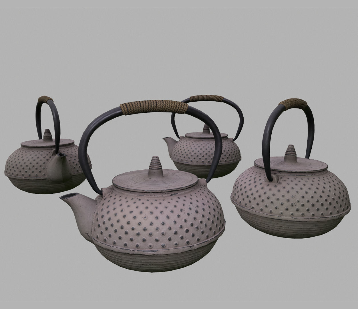 3D model Traditional Japanese teapot lowpoly model VR / AR / low-poly ...