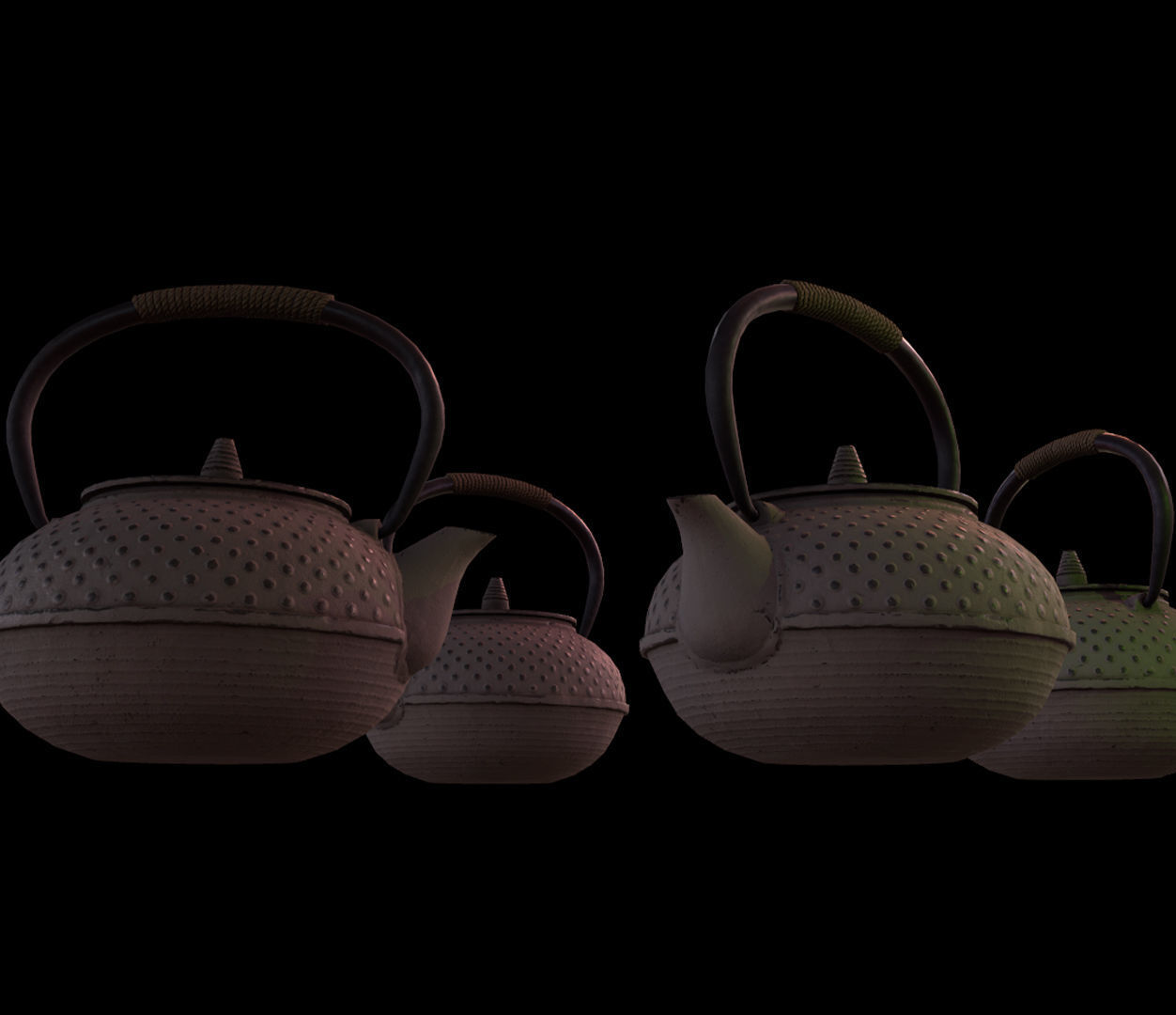 3D model Traditional Japanese teapot lowpoly model VR / AR / low-poly ...