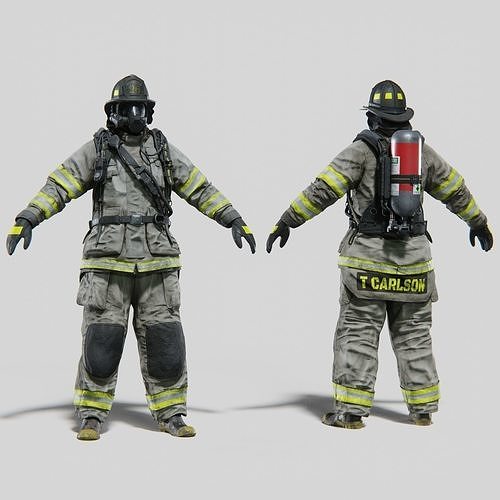 FIREFIGHTER Modern USA RIGGED 3D model rigged | CGTrader