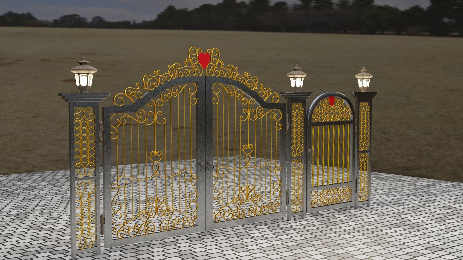Gate Blender FBX Obj 3D model | CGTrader