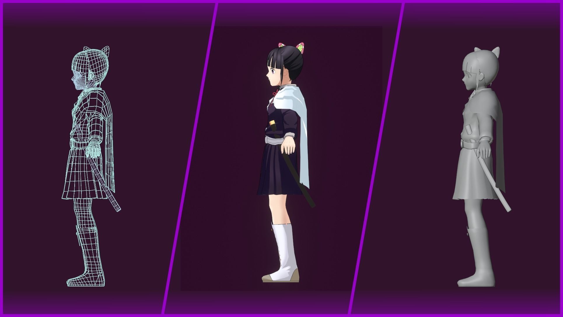 3D model Demon Slayer - Kanao VR / AR / low-poly | CGTrader