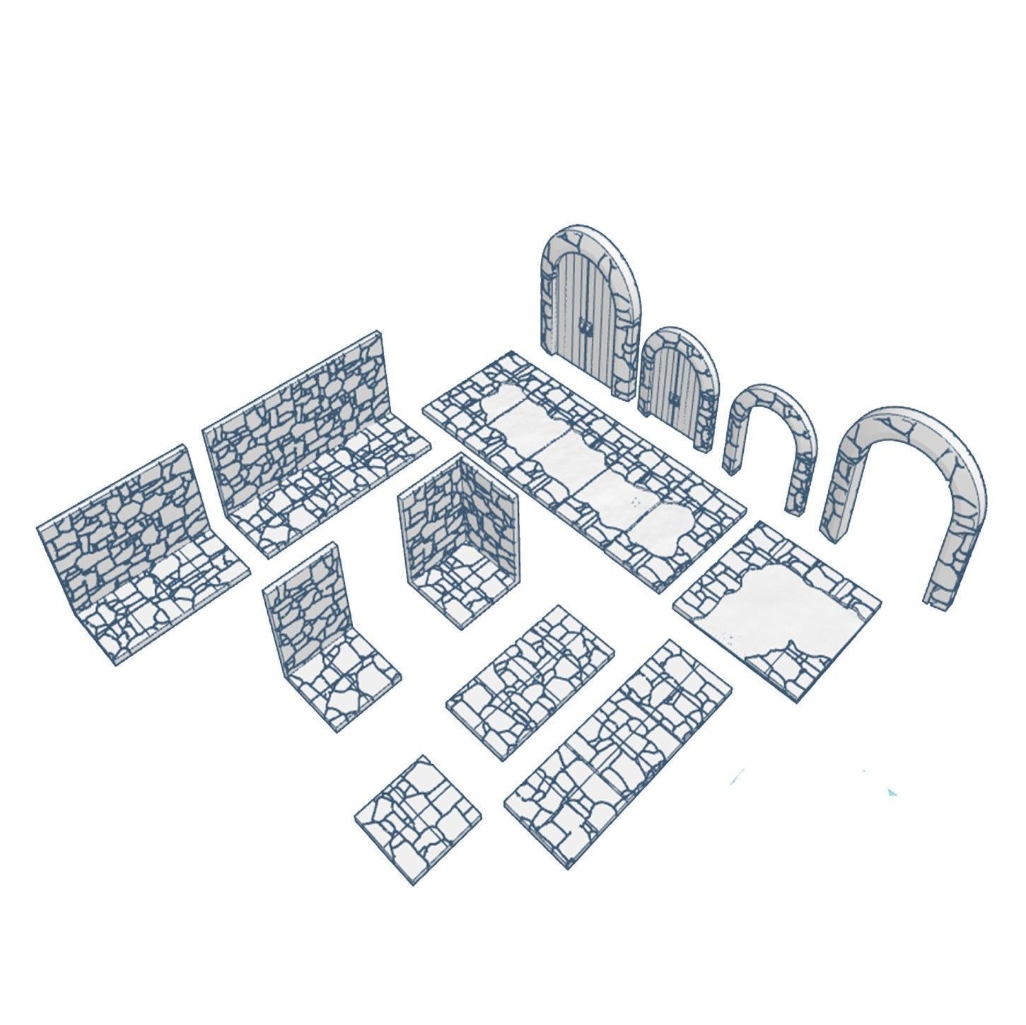 Modular Dungeon Tiles 3D printable model | CGTrader