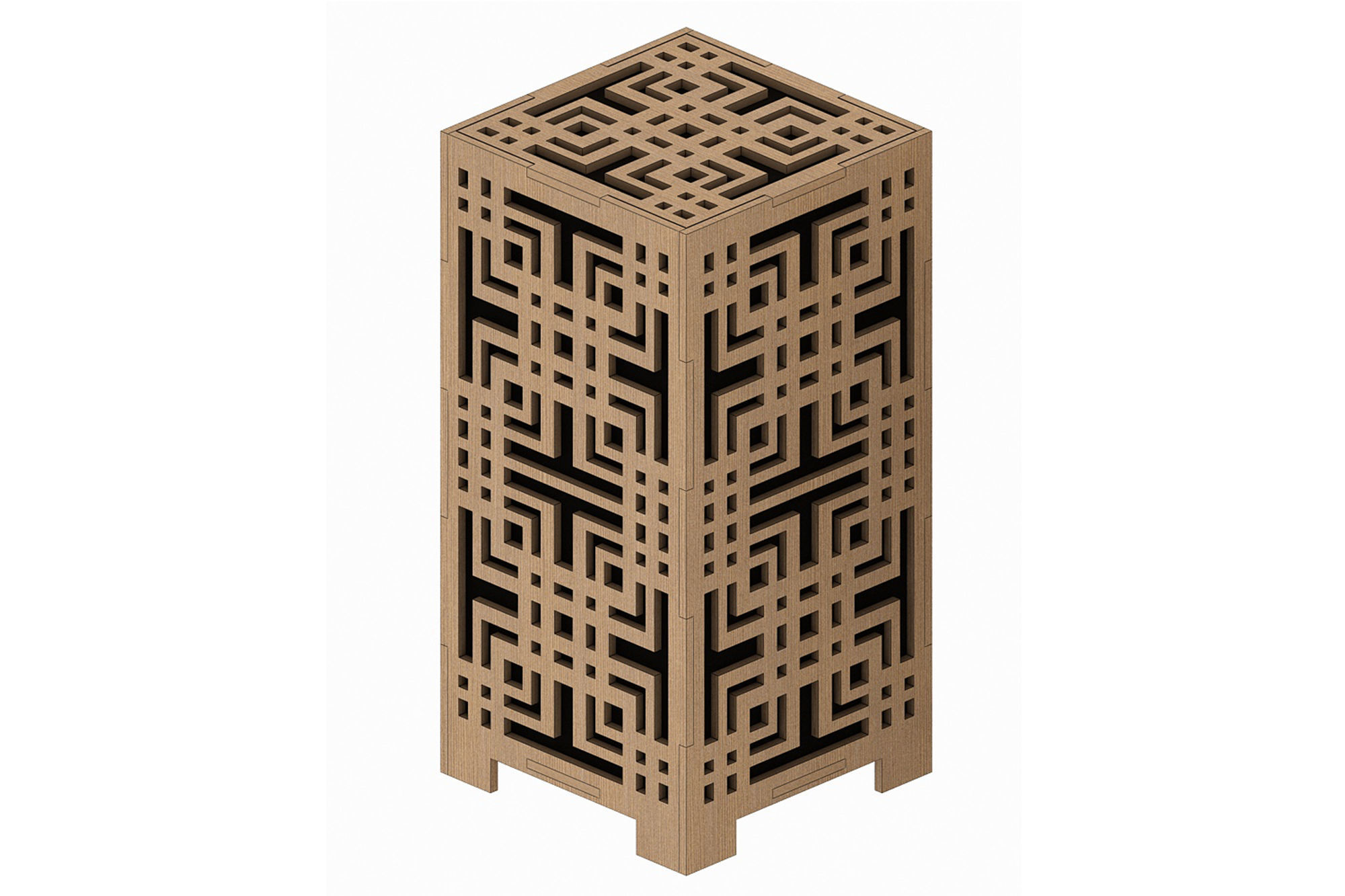 3D model Wooden Lamp Laser Cut Set desk lamp lampshade VR / AR / low ...