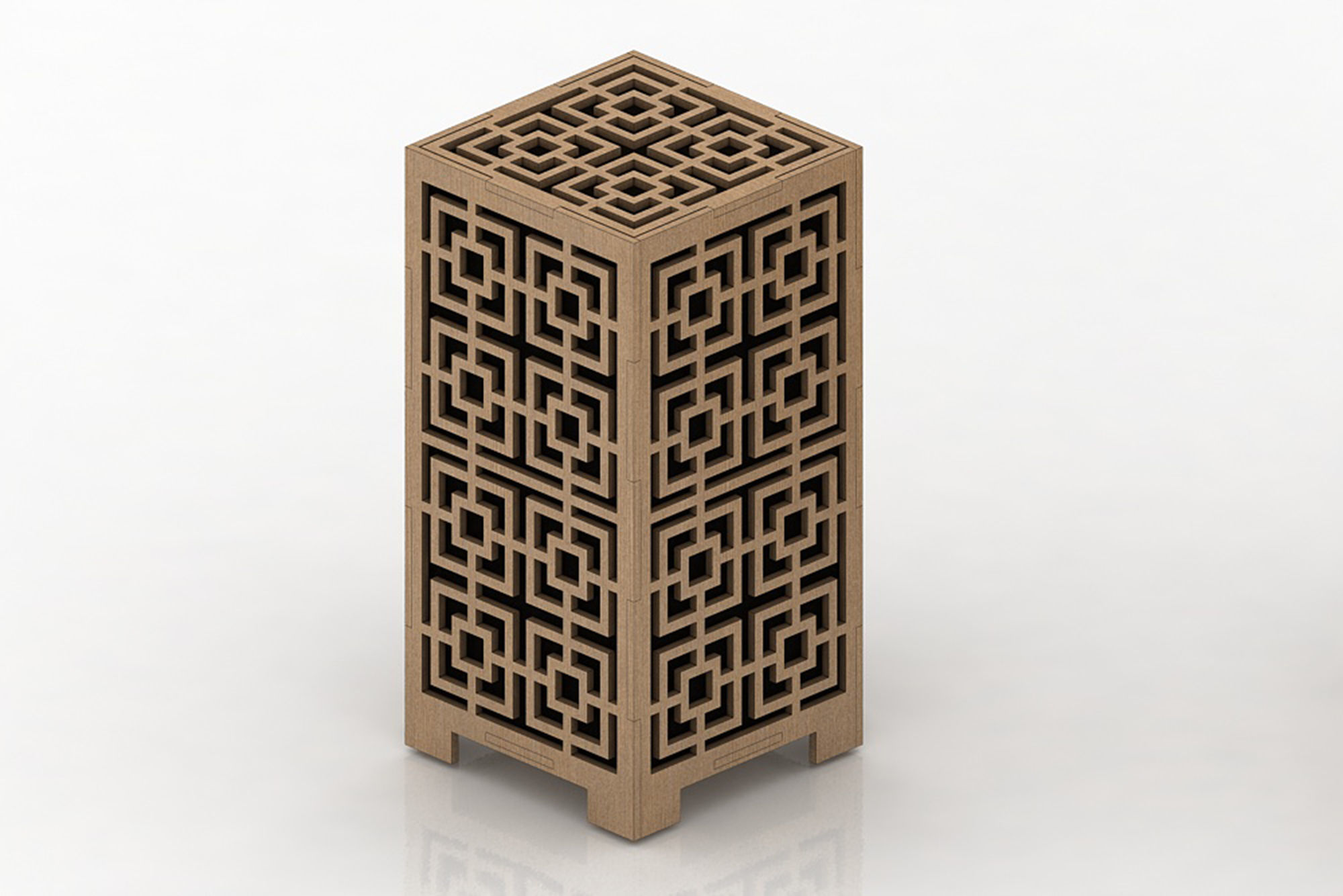 3D model Wooden Lamp pack Laser Cut desk lamp lampshade set VR / AR ...