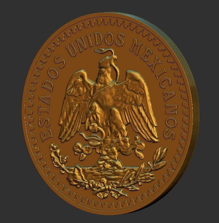 Mexico 50 Peso Gold Coin 3D model 3D printable | CGTrader