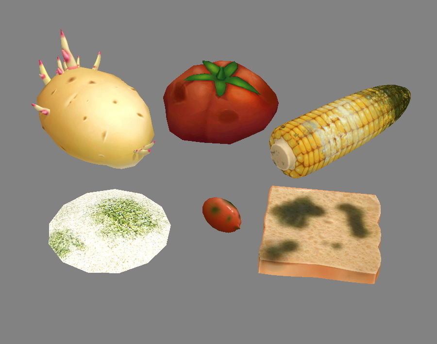 3D model Moldy food and spoiled vegetables VR / AR / low-poly | CGTrader