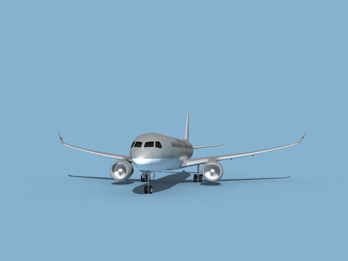 Airbus A220-300 Qatar Airways 3D model rigged | CGTrader