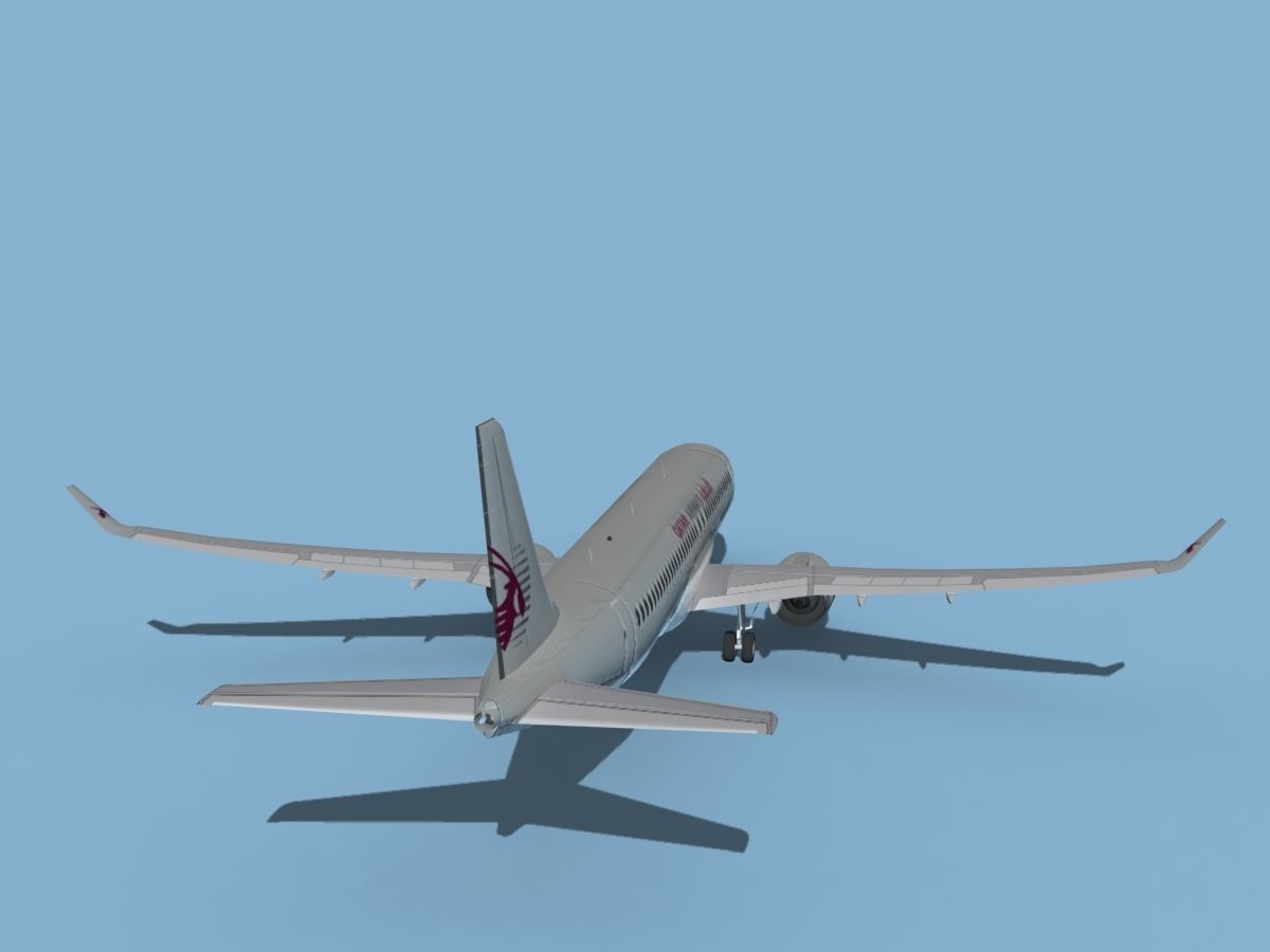 Airbus A220-300 Qatar Airways 3D model rigged | CGTrader