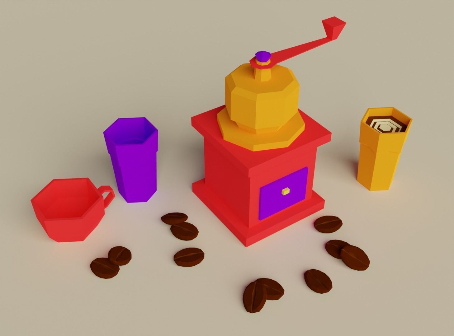 3D model Simple stylized coffee pack VR / AR / low-poly | CGTrader