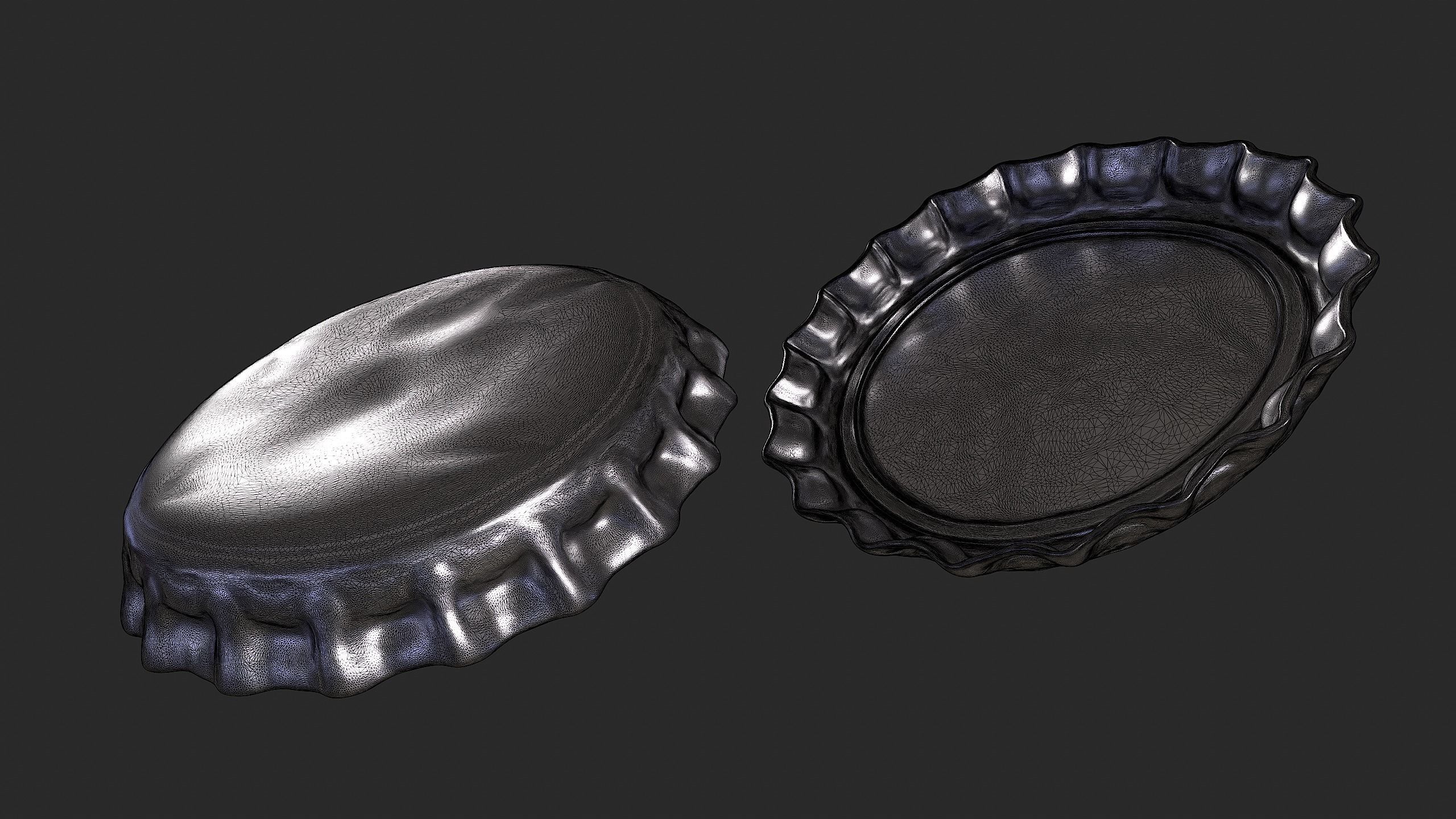 Bottle Cap 3D Model - High Poly - Set of two free 3D model | CGTrader