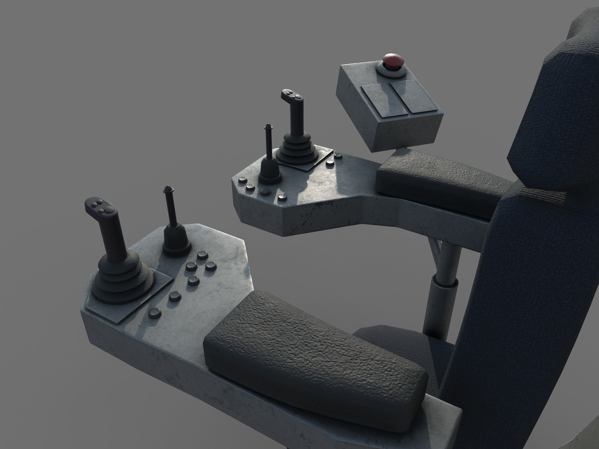 3D model Control panel with joysticks - crane or gantry VR / AR / low ...