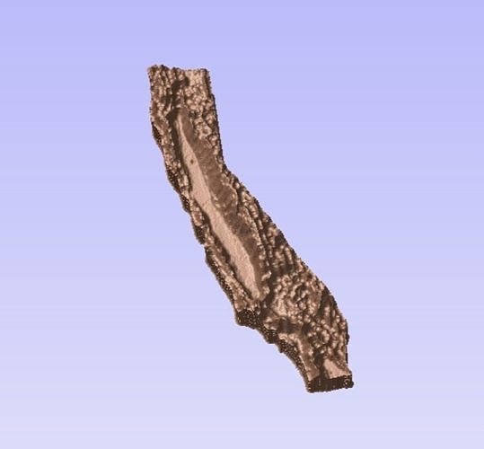 California Topographical Map ready for CNC cutting 3D model | CGTrader
