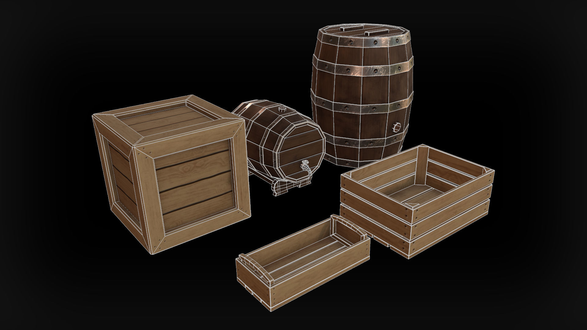 Wooden Props free VR / AR / low-poly 3D model | CGTrader