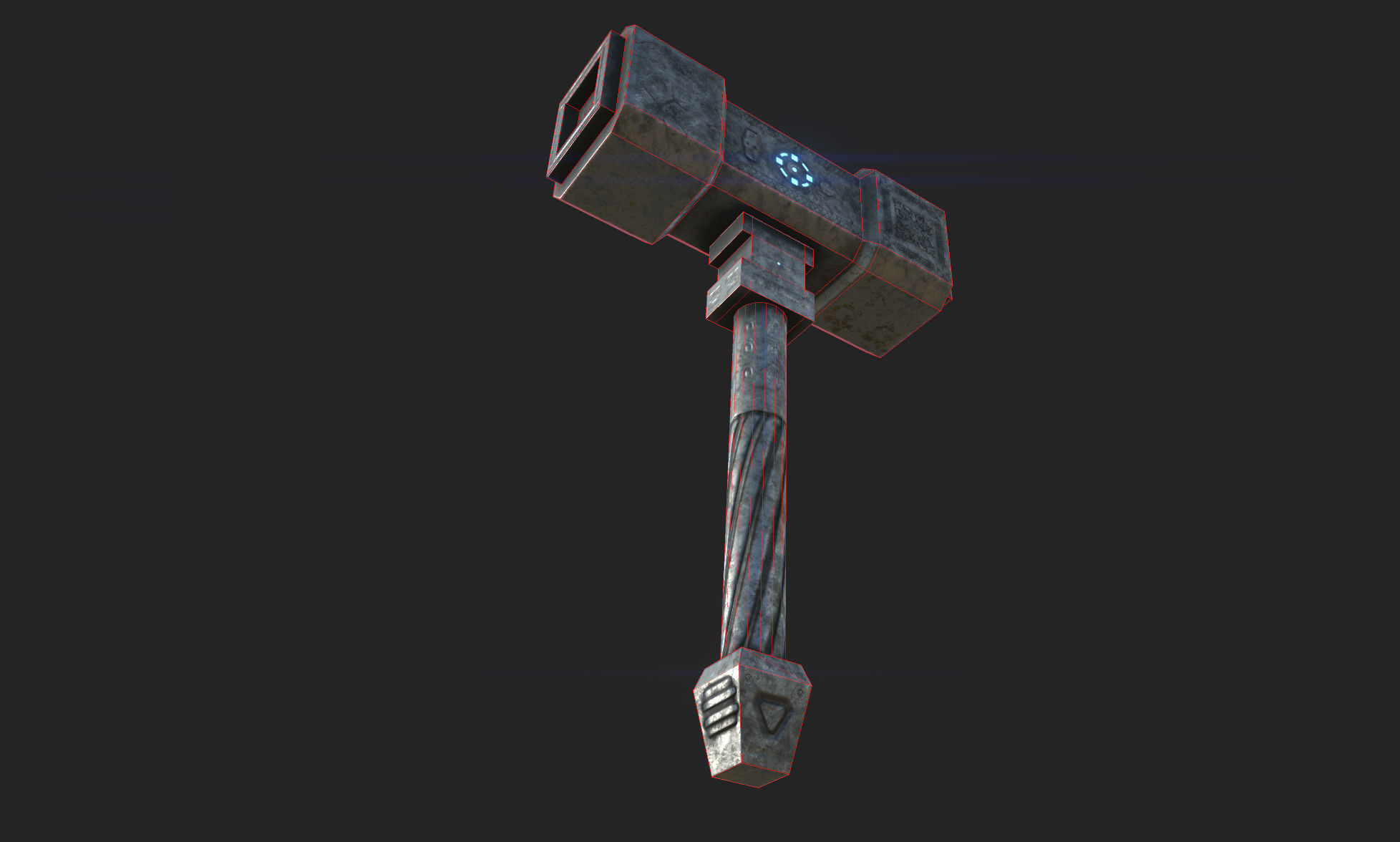 3D model Futuristic Hammer - Cyber Maul VR / AR / low-poly | CGTrader