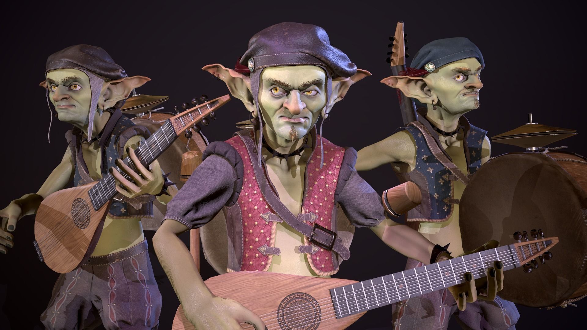 3D model Goblin Bard VR / AR / low-poly rigged animated | CGTrader