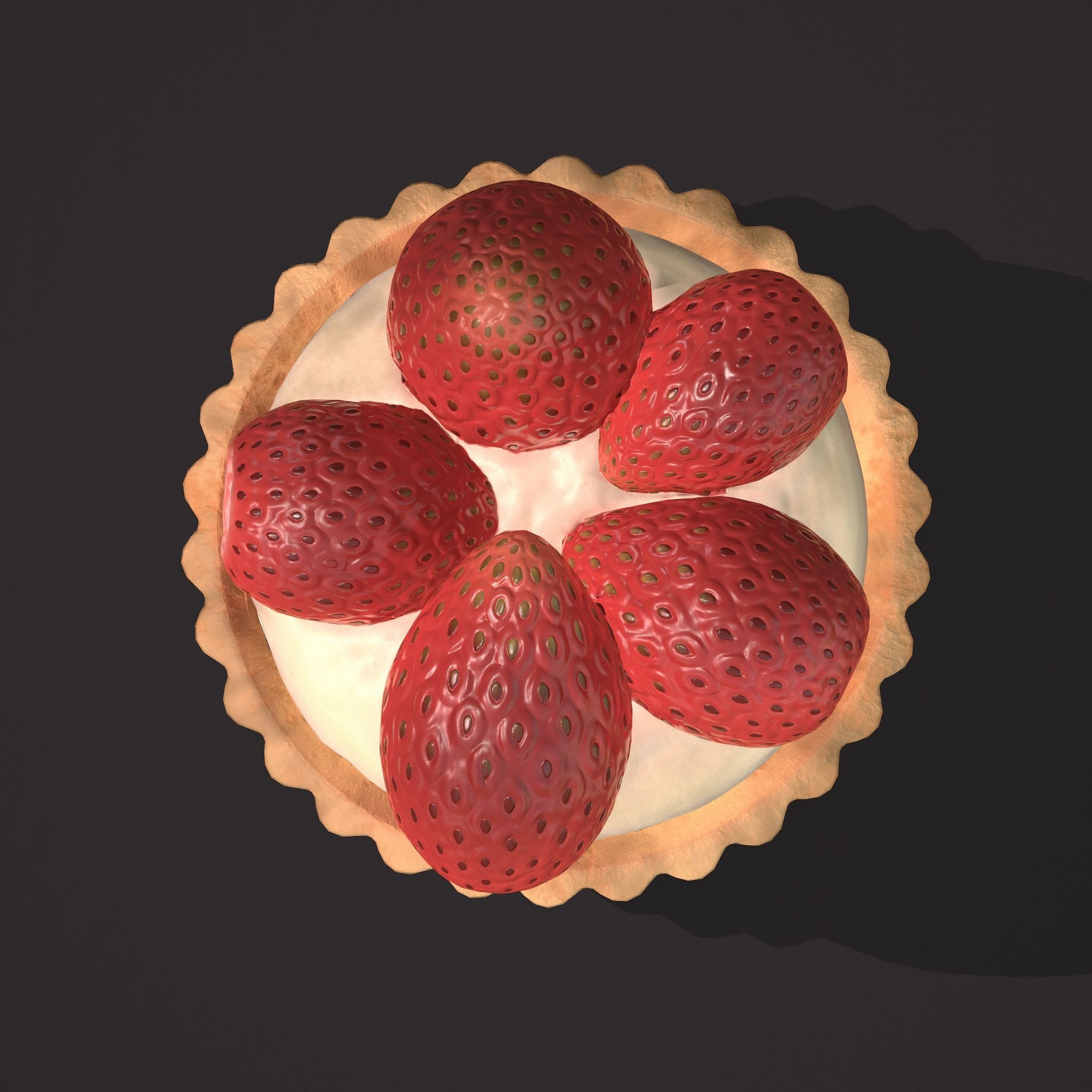 3D model Simple Strawberry Tart VR / AR / low-poly | CGTrader