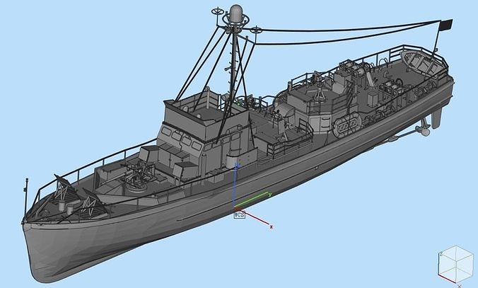 110ft SC-497 1945 3D model rigged | CGTrader