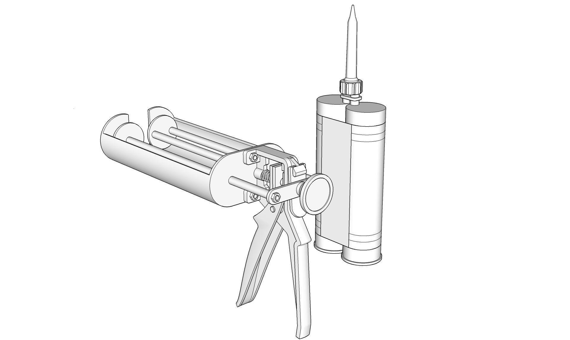 Dual Epoxy Gun 3D model | CGTrader