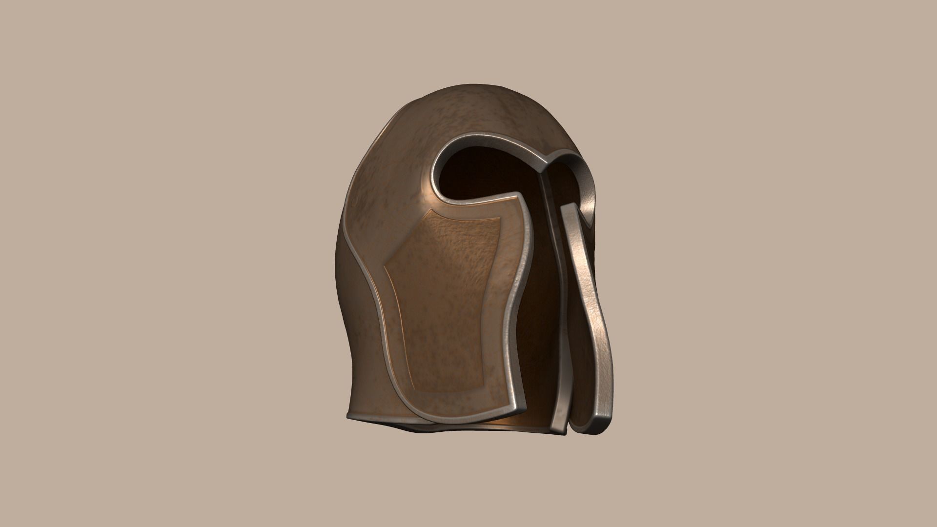 3D model Bronze Rust Medieval Helmet - Character Design VR / AR / low ...