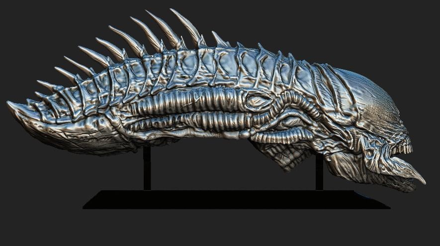 Aliens Raven head with base 3D model | CGTrader