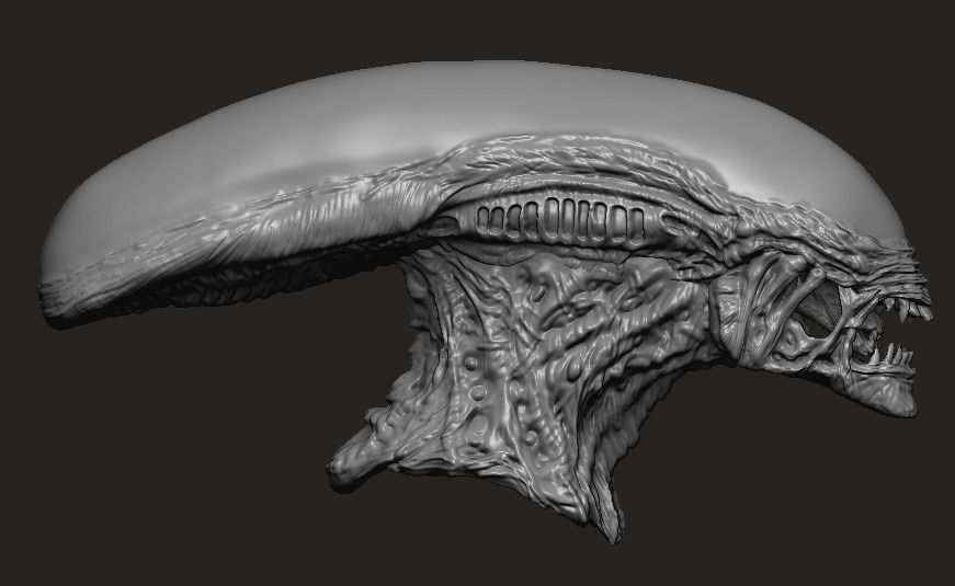 Alien Resurrection Warrior head 3D model | CGTrader