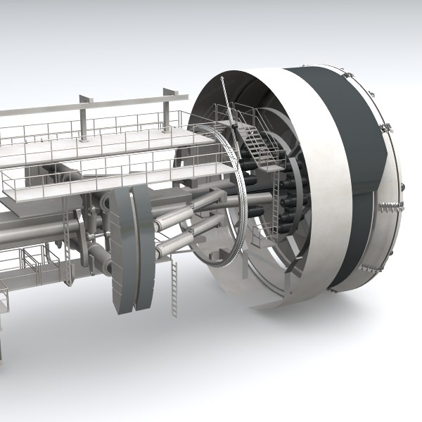 Tunnel Boring Machine TBM 3D Model 3DS LWO LW LWS | CGTrader.com