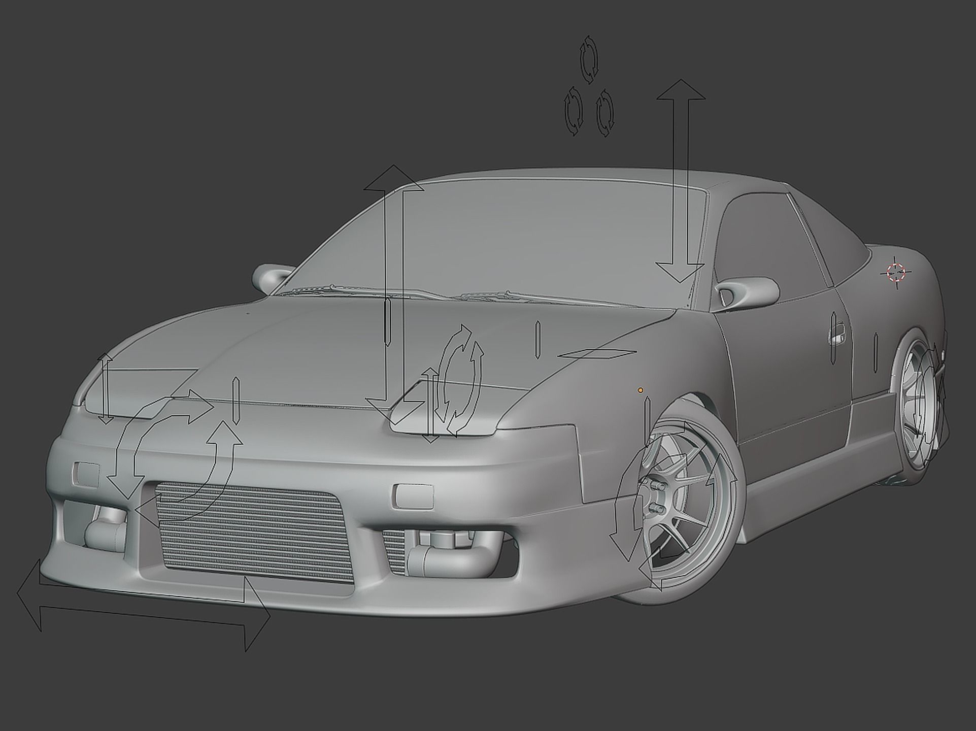 Blue S13 240SX Street Car Rigged 3D model rigged | CGTrader