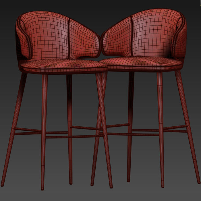 Modrest Carlton Bar Chair Table 3D model | CGTrader