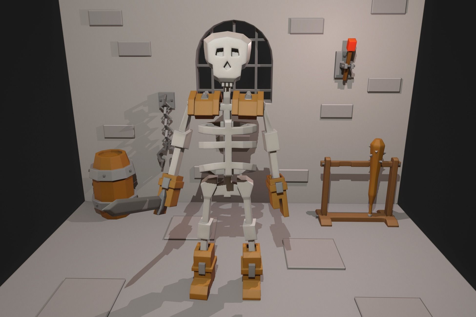 Low Poly Skeleton free VR / AR / low-poly 3D model animated rigged ...