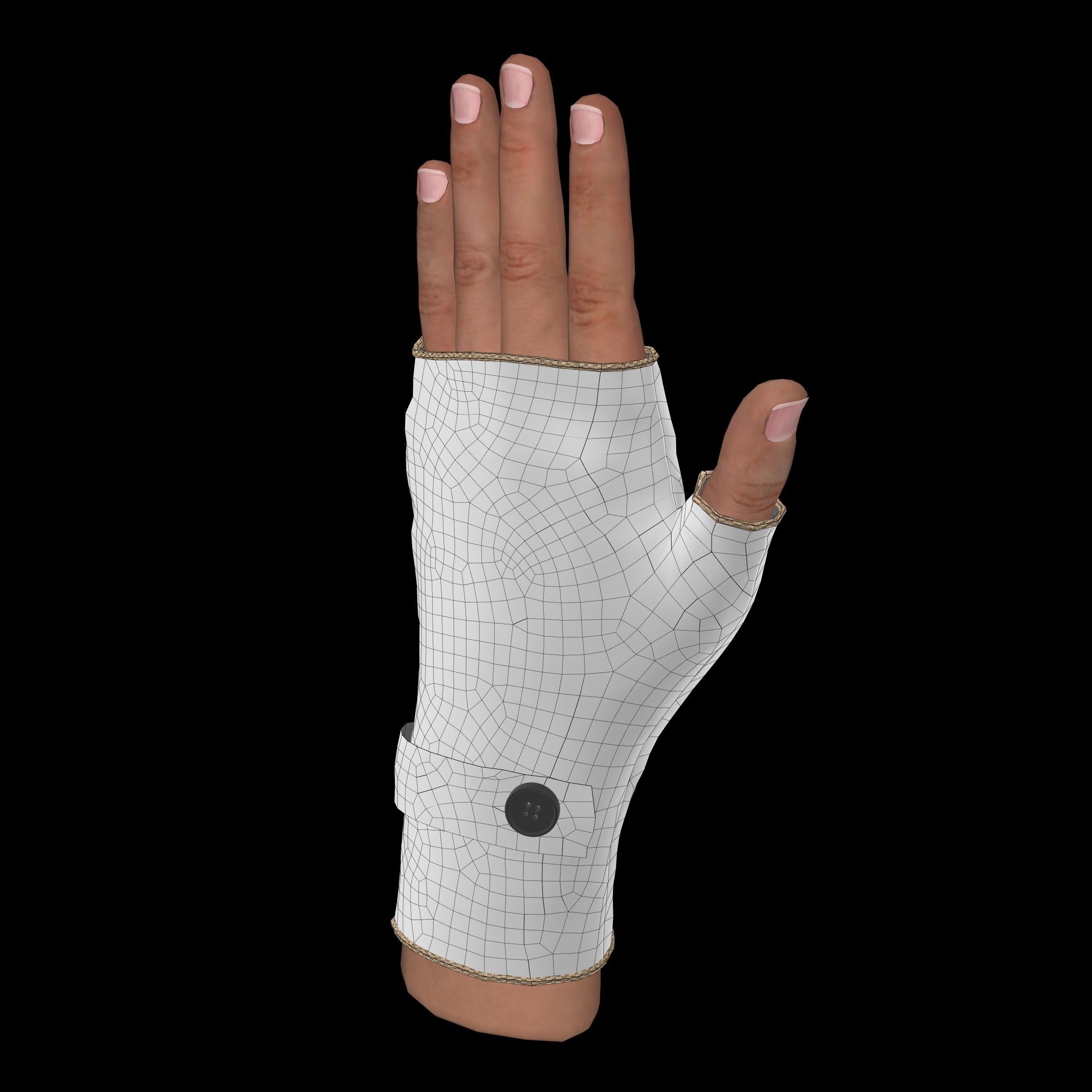 fingerless gloves 3D model | CGTrader