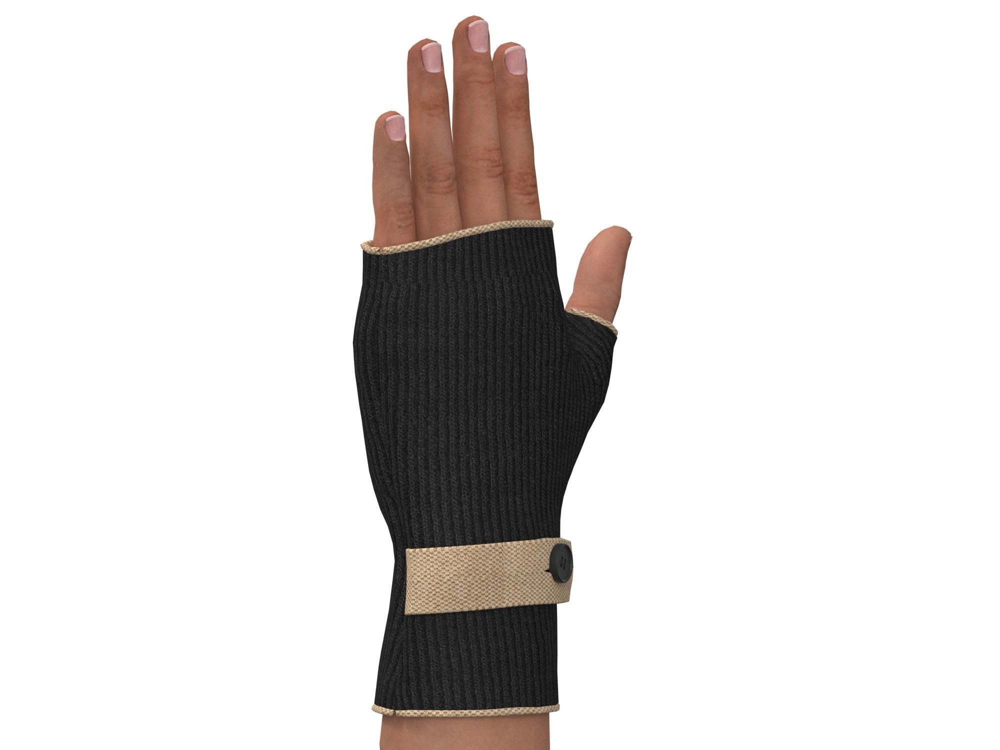 fingerless gloves 3D model | CGTrader