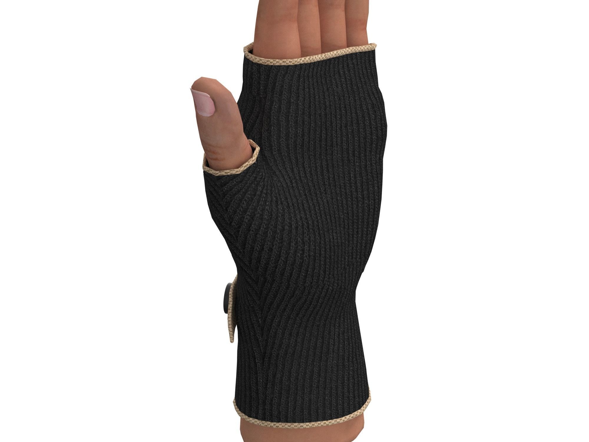 fingerless gloves 3D model | CGTrader