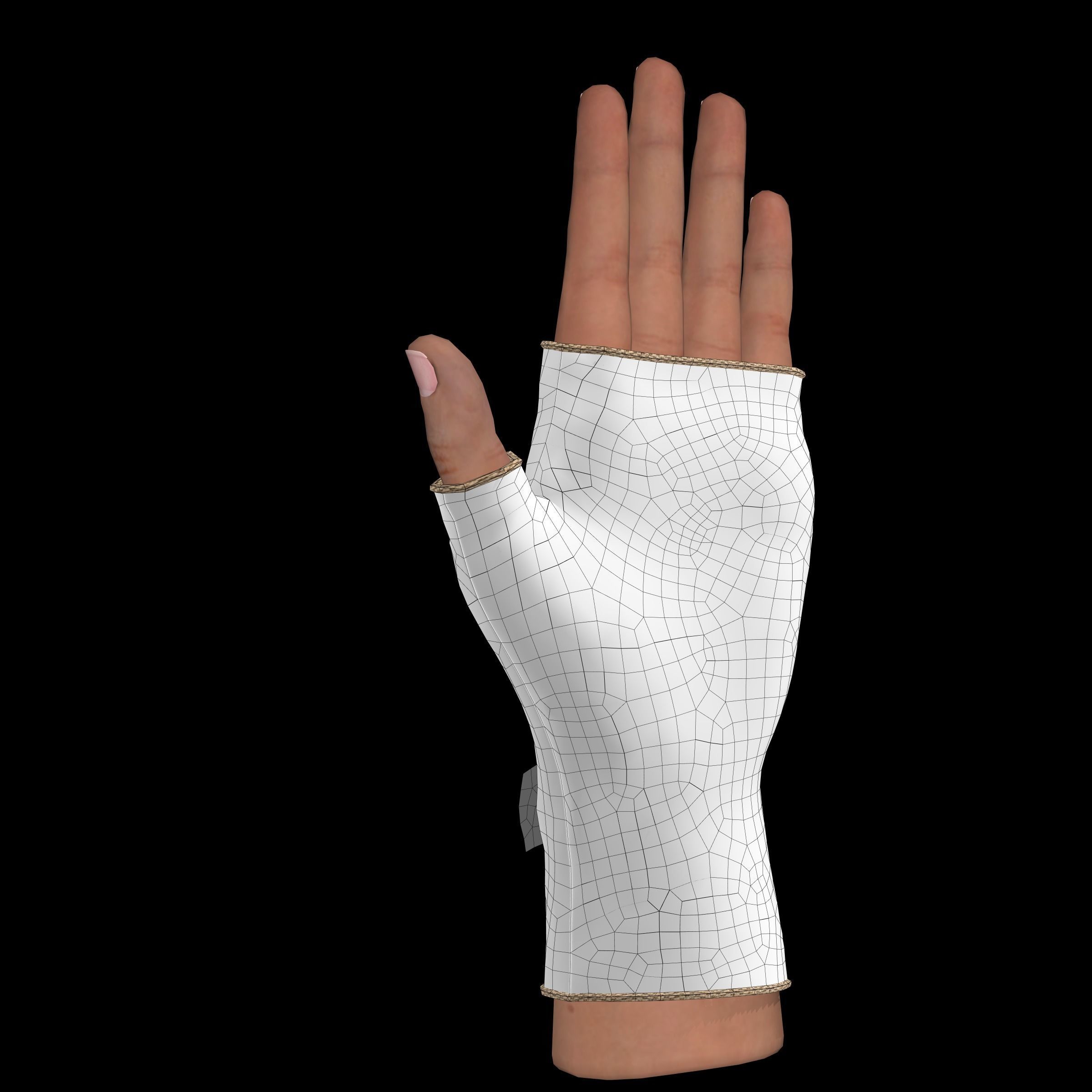 fingerless gloves 3D model | CGTrader