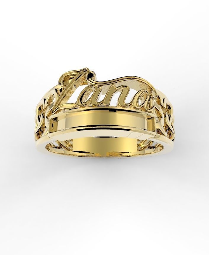 Zana name ring 3D model 3D printable | CGTrader